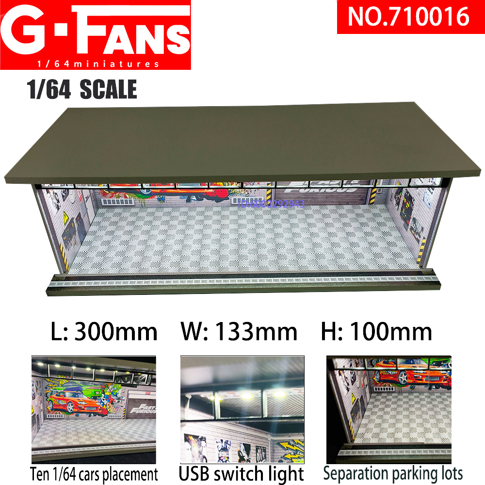 G Fans 1/64 Scale Car Garage Miniatures Model Car Parking Lot Diecast Scene Display Vehicle ...