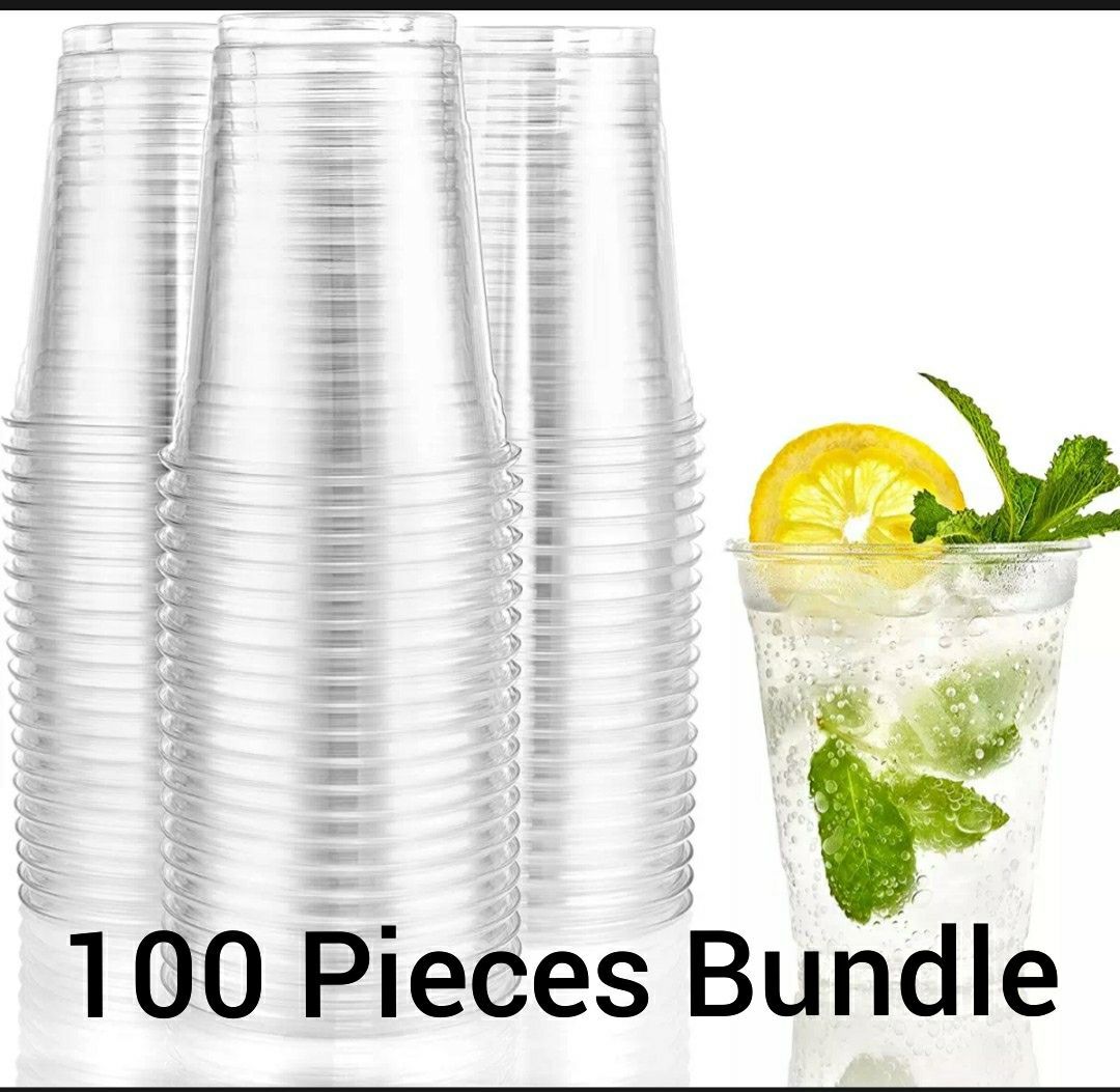 100 Pieces Dispossable Cup or One time Use Cup or Clear Cup or Drinking ...