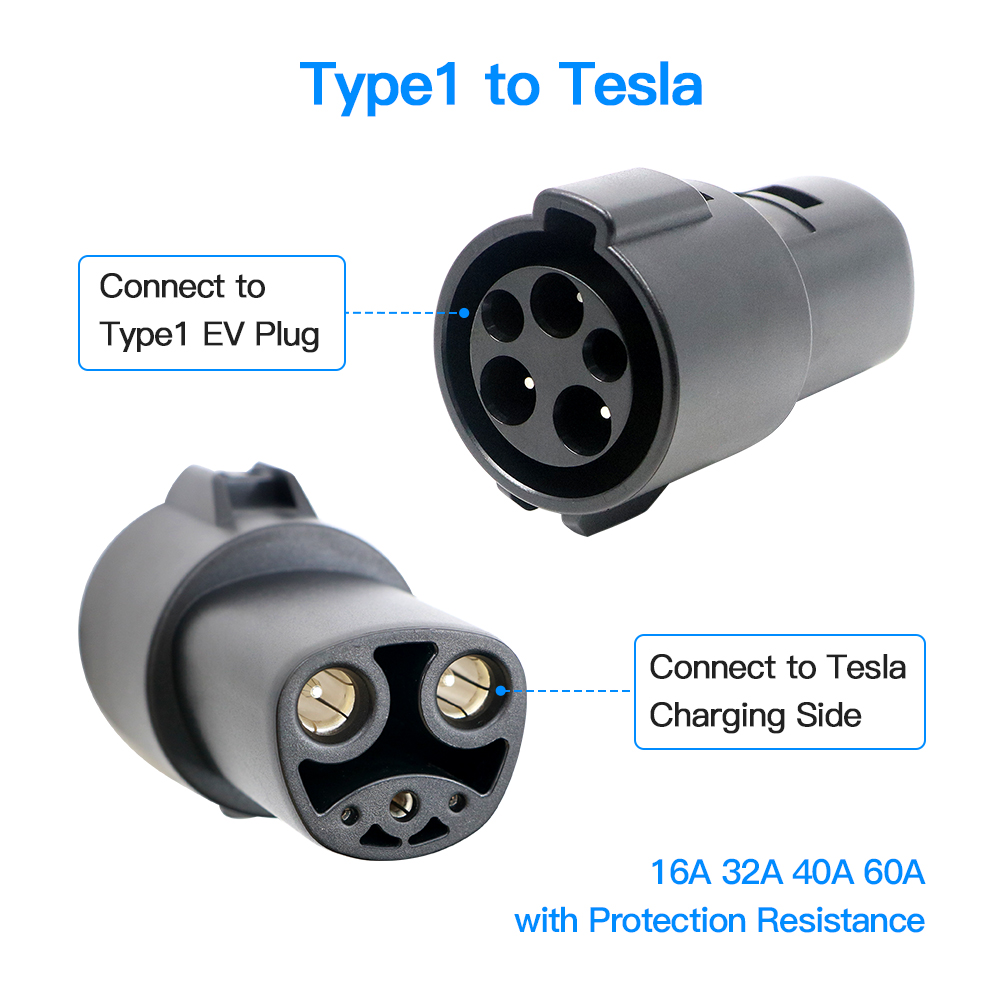 Electric Car Charging Connector SAE J1772 Type 1 to For Tesla Convertor ...