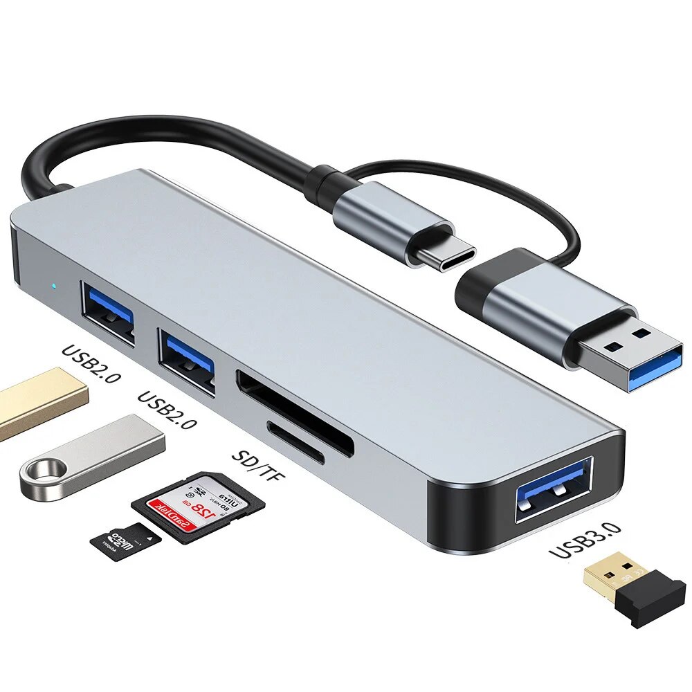 USB C Hub USB Splitter 8 in 2 USB Extender with 4 USB Port 1 USBC Port ...