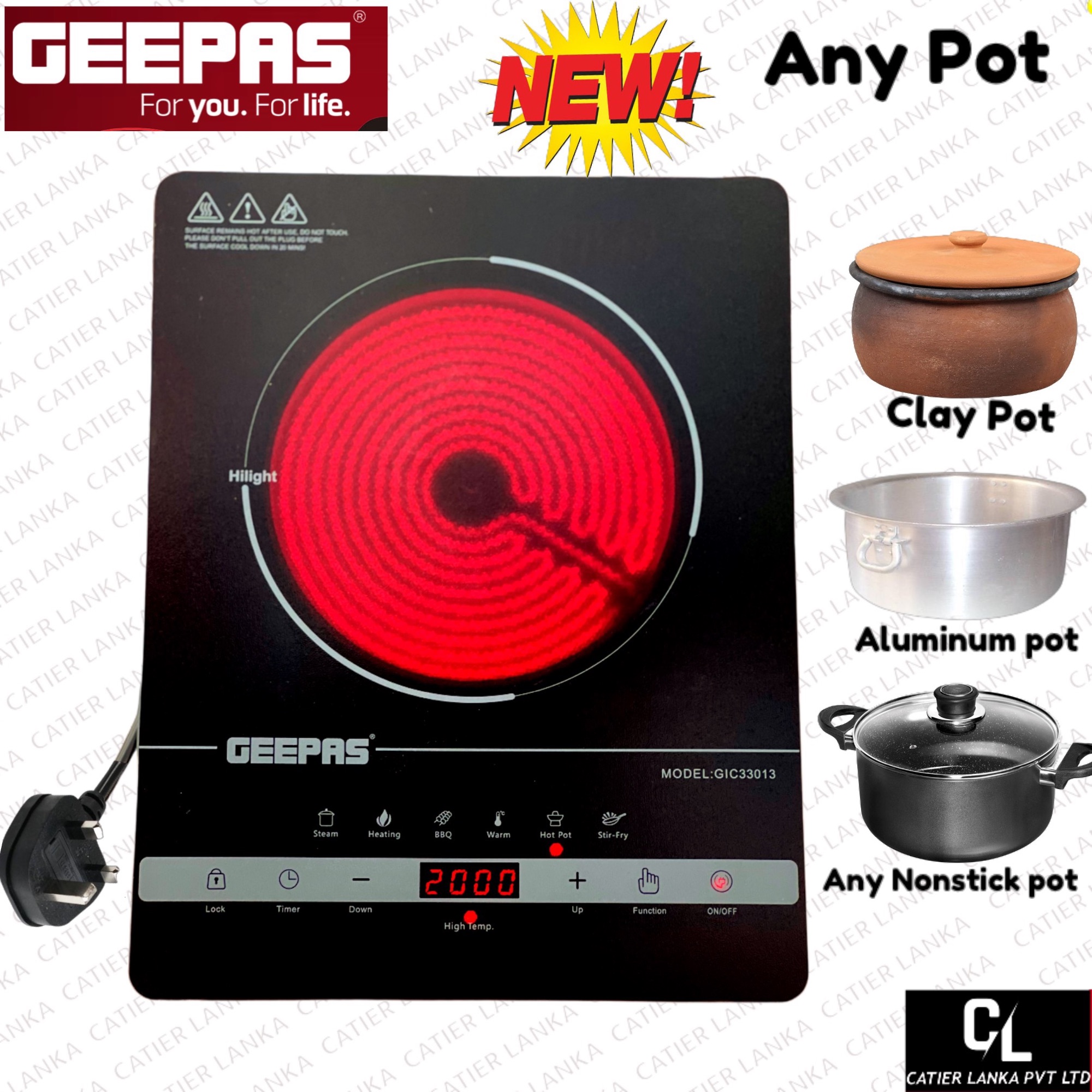 Infrared Cooker Geepas Sensor Touch 2000W GIC33013 Imported Dubai ...
