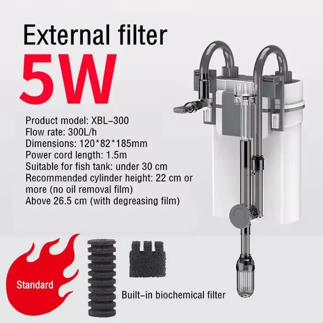 Wall-mounted Fish Tank Waterfall Filter Aquarium External Hanging Water ...