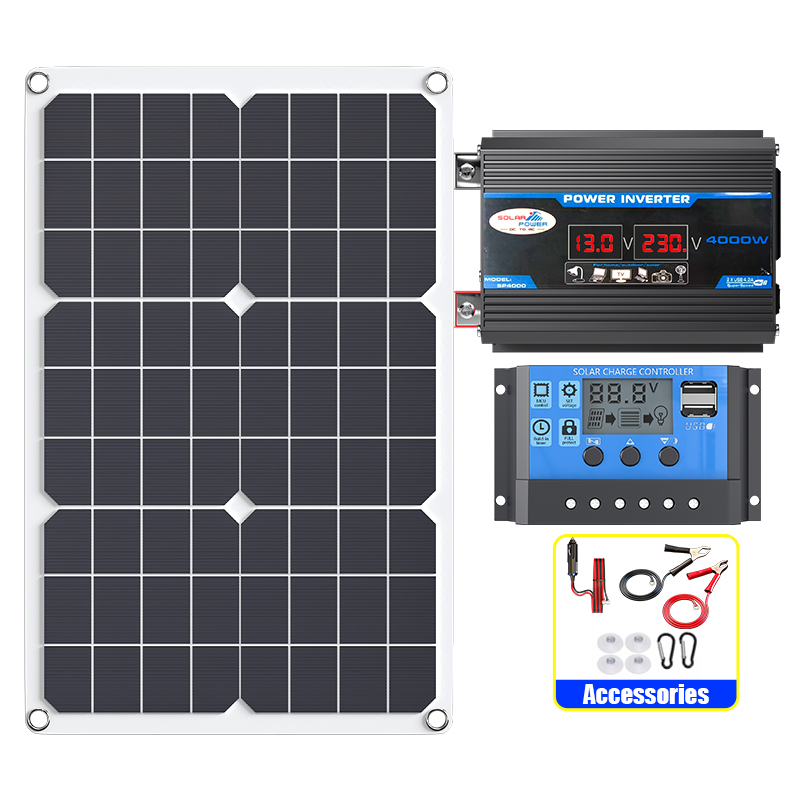 4000W solar inverter kit, 12V to 110V/220V solar system, solar panel ...