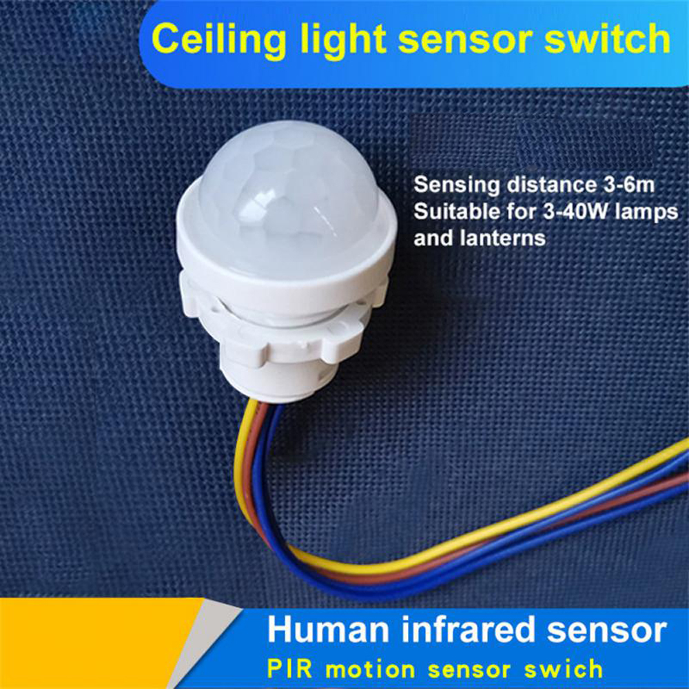 Time Delay Motion Sensor Switch for Led Light Bulb Downlight Fan Lamp AC 85-265V PIR Infrared ...