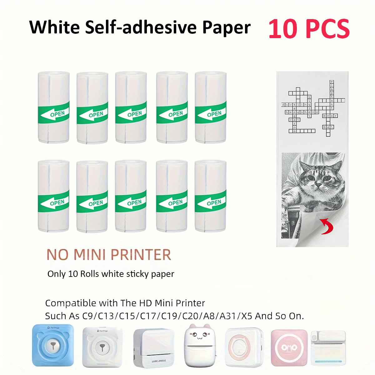 Thermal Paper MINI Printing Self-adhesive Label Sticker For Mini ...