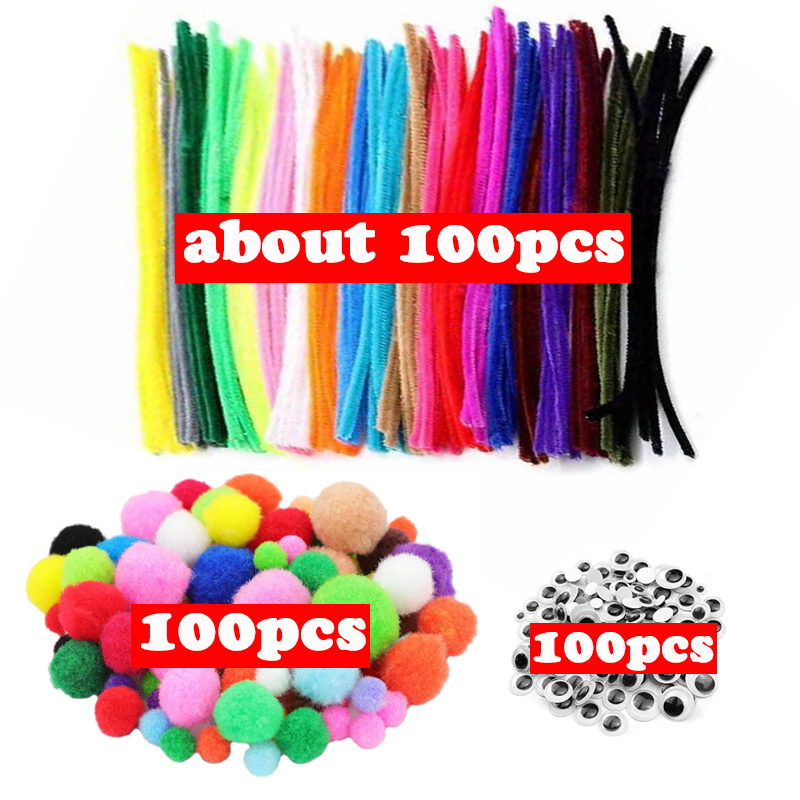 1000pcs Kids Crafts Art Supplies Kit Pipe Cleaners Pompoms Foam ...