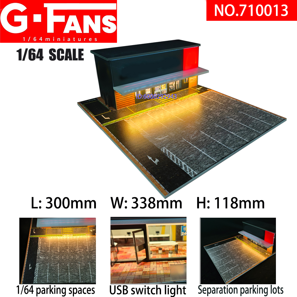 G Fans 1/64 Scale Car Garage Miniatures Model Car Parking Lot Diecast Scene Display Vehicle ...