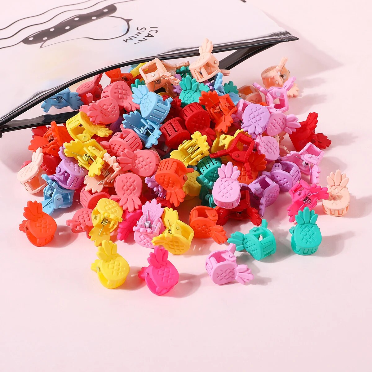 50Pcs Girls Cute Cartoons Hair Clips Small Claw Clip Flower Star Small ...
