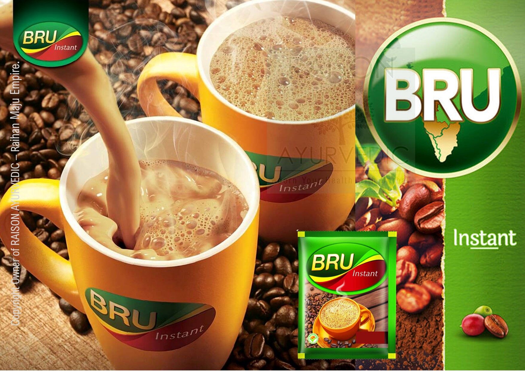 Bru instant coffee 2.2 gram 50 pockets (Free Cadbury dairy milk ...