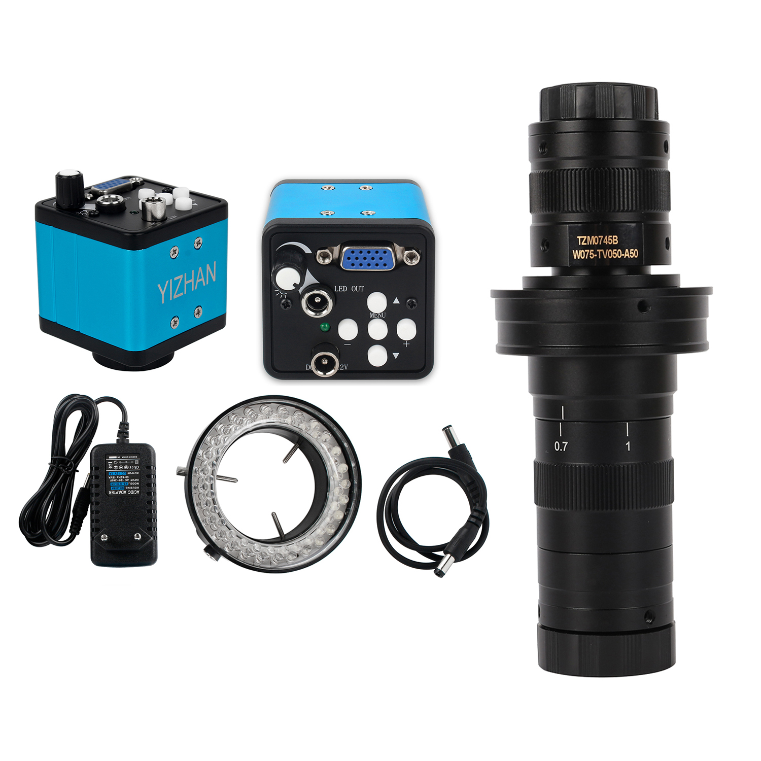 Industrial Digital 13MP 1080P VGA Camera Microscope Camera + 130X Zoom ...