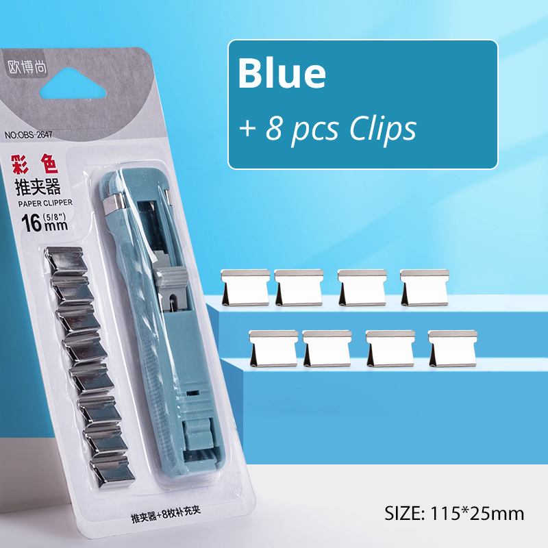 Mini Traceless Reusable Hand Clamp Push Stapler Paper Book File Office ...