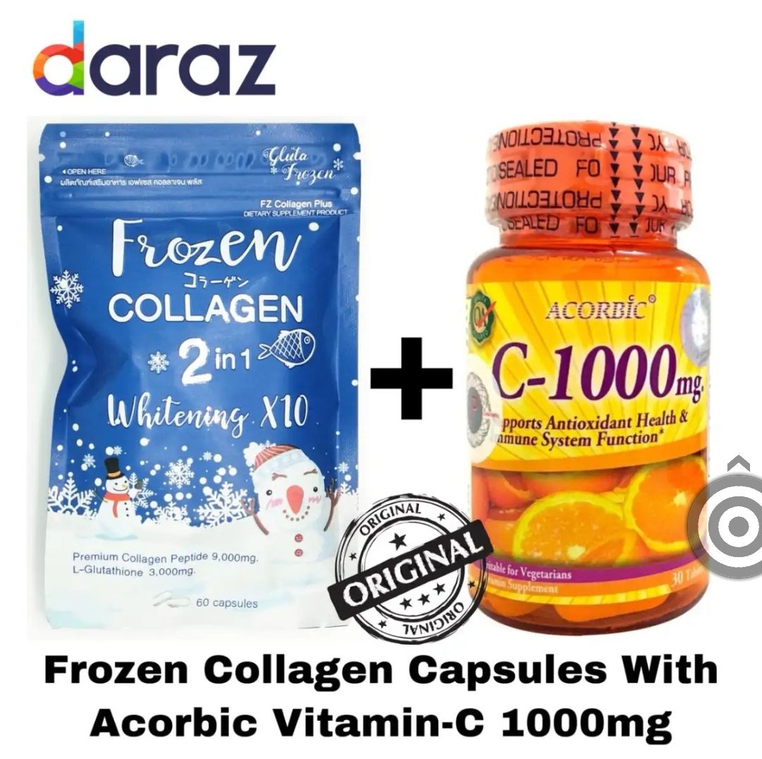 Frozen Collagen 60 Capsules with Acorbic Vitamin C 1000mg 30 Capsules ...