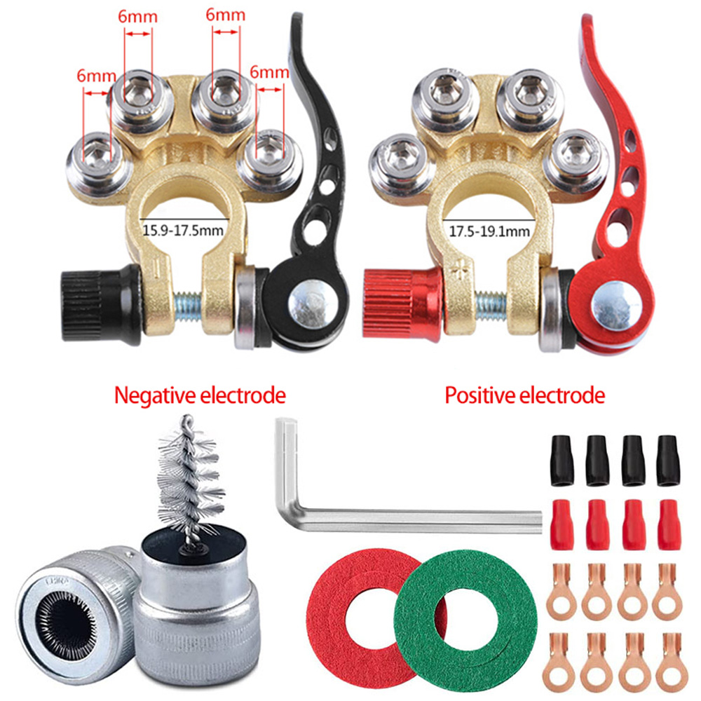 2Pcs 12V 24V Automotive Car Top Post Battery Terminals Wire Cable Clamp ...