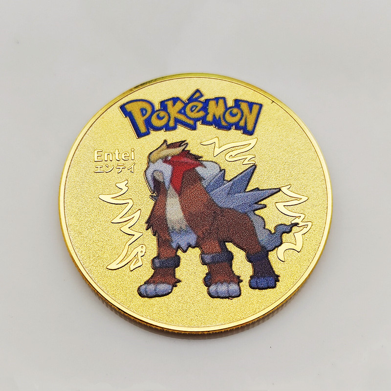 Gold Pokemon Coins Metal Mewtwo Coins Anime Commemorative Coin ...