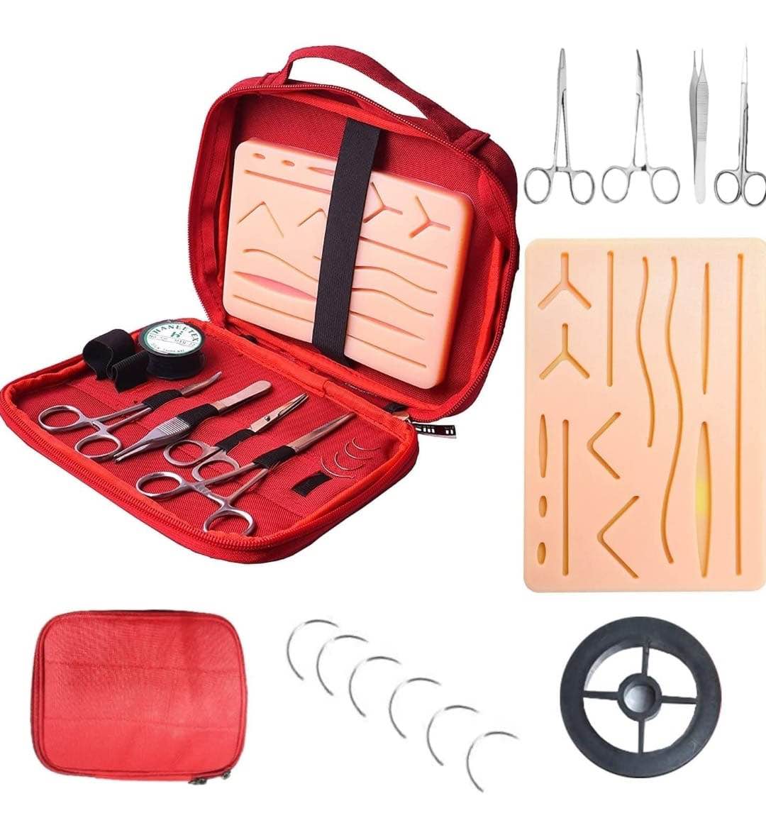 Suturing practice kit Large silicone Surgical Suture Kit for students ...