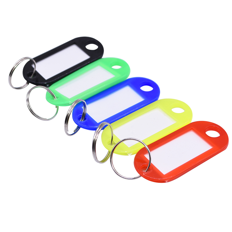 50pcs/lot Colorful Plastic Keychain Key Tags label Numbered Name ...