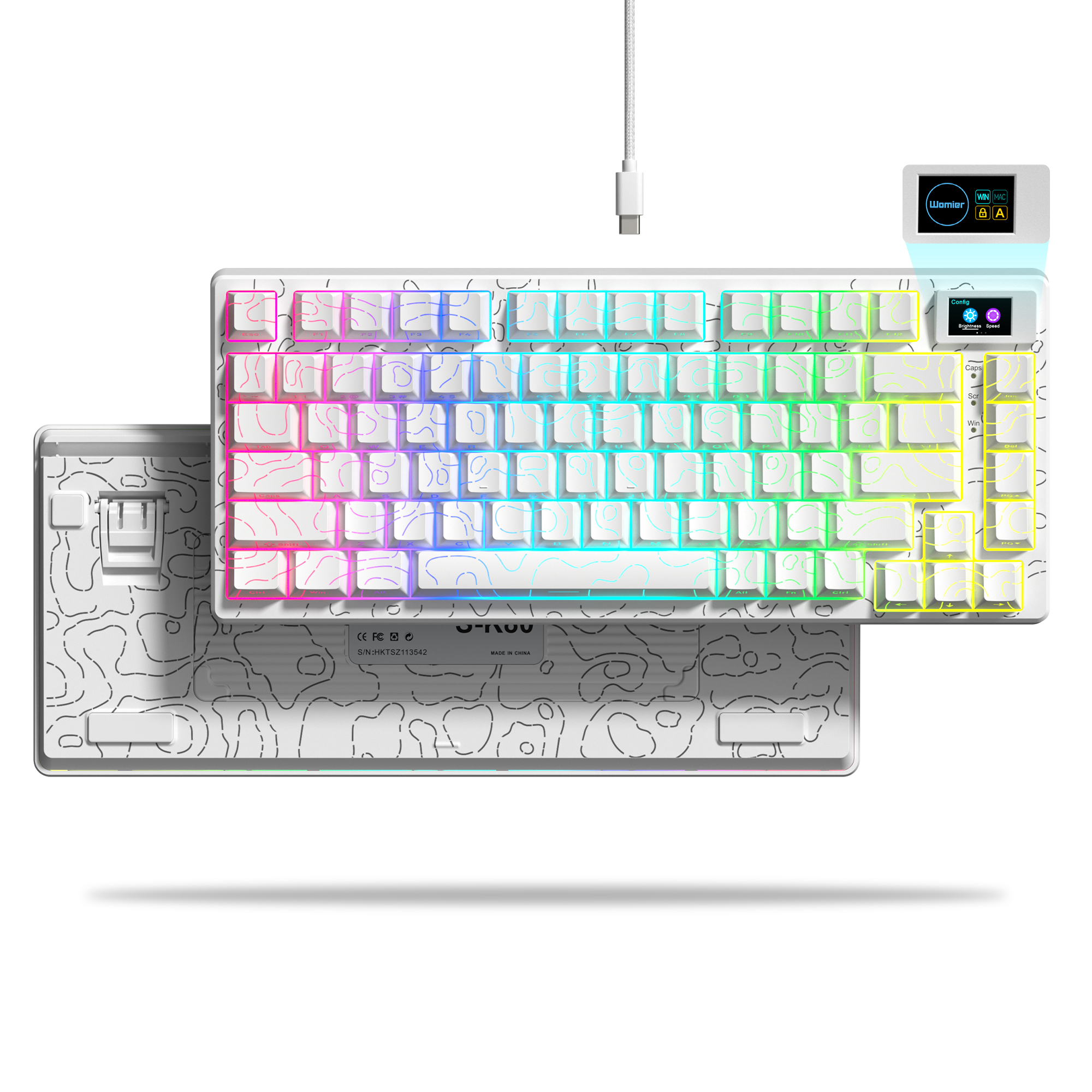 Wired Mechanical Gaming Keyboard with OLED Display Full Key Hot ...