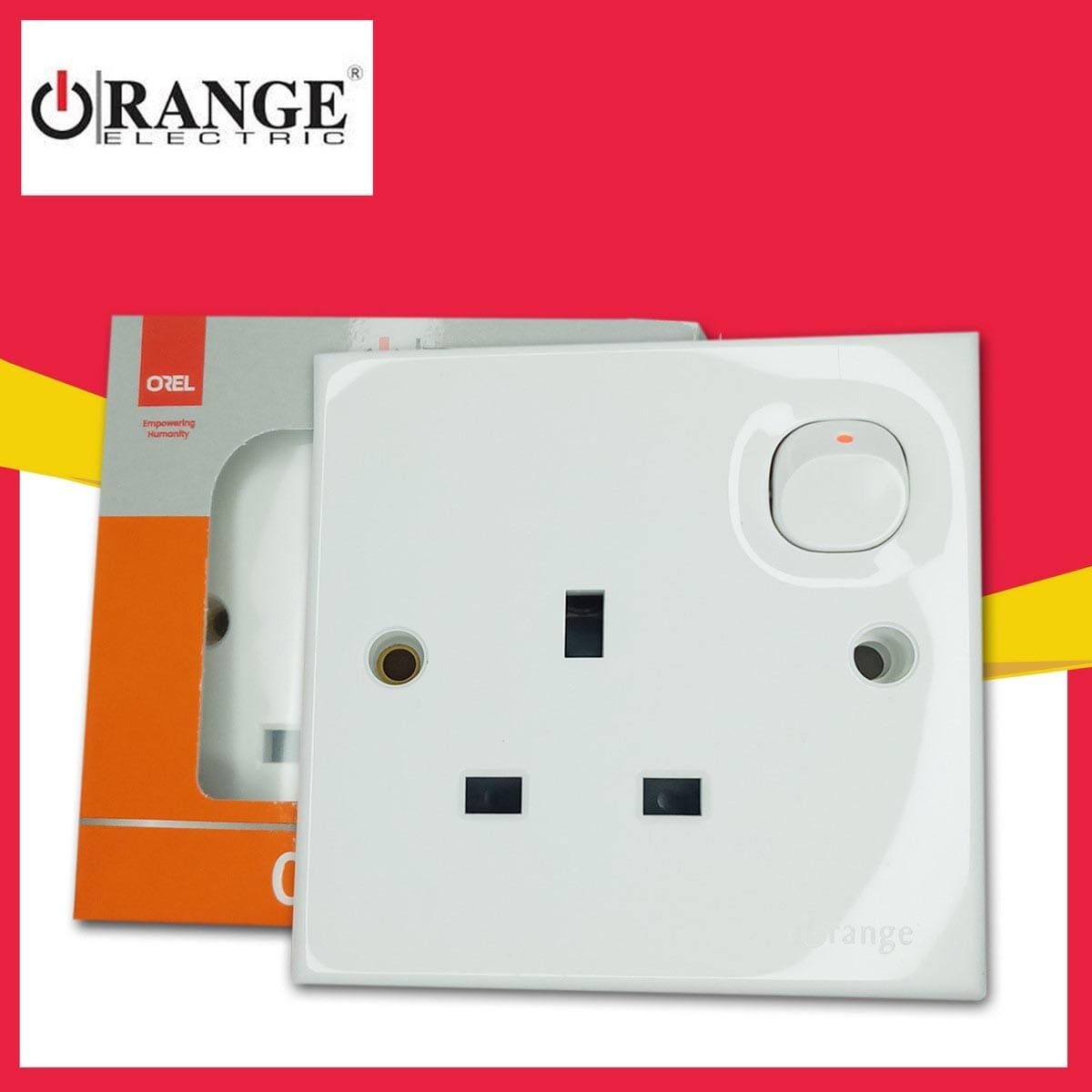 Orange 13A Plug Base Socket Outlet Square Pin | Daraz.lk