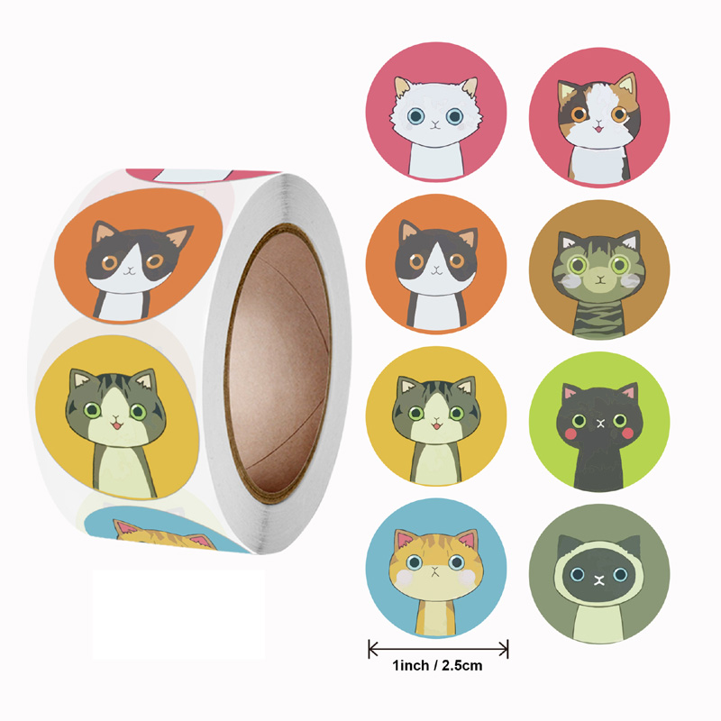 500Pcs/Roll Children's Cute Animal Scroll Reward Stickers for School ...