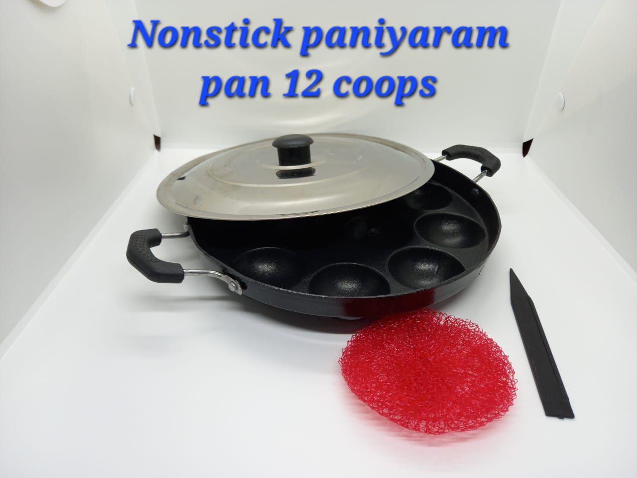 kuzhi paniyaram nonstick pan with lid / Appam patra pan 12 coops | Daraz.lk