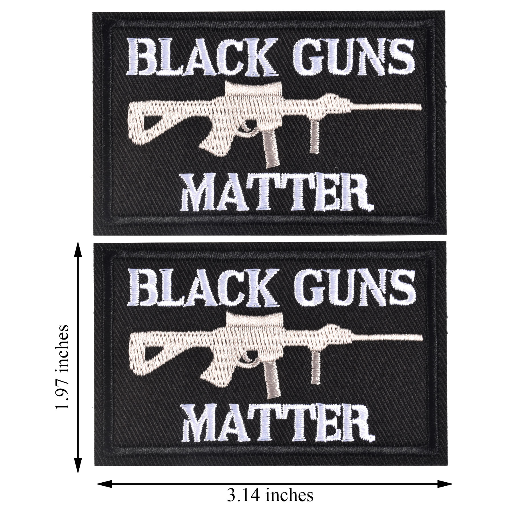 Set of 2 Tactical Patches 3D Embroidered Cloth Badges Morale Appliques ...
