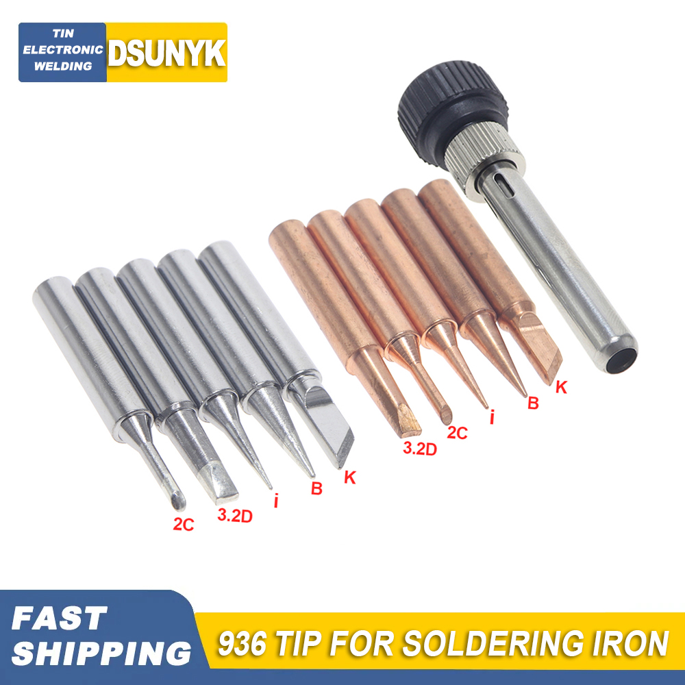 5Pcs 900M-T Pure Copper Soldering Iron Tip Soldering iron BGA Soldering Station Lead-free Solder ...