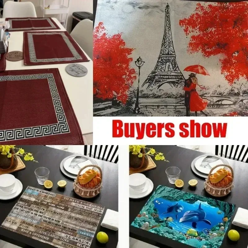 1/4pcs Meal Mats Ceramic Floral Phoenix Carnival Mexican Mat Table Pads ...
