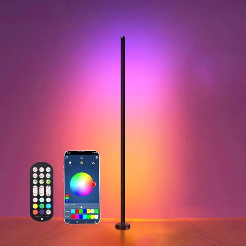 Smart RGB LED Floor Lamp Remote APP Control Music Sync Corner Lighting ...