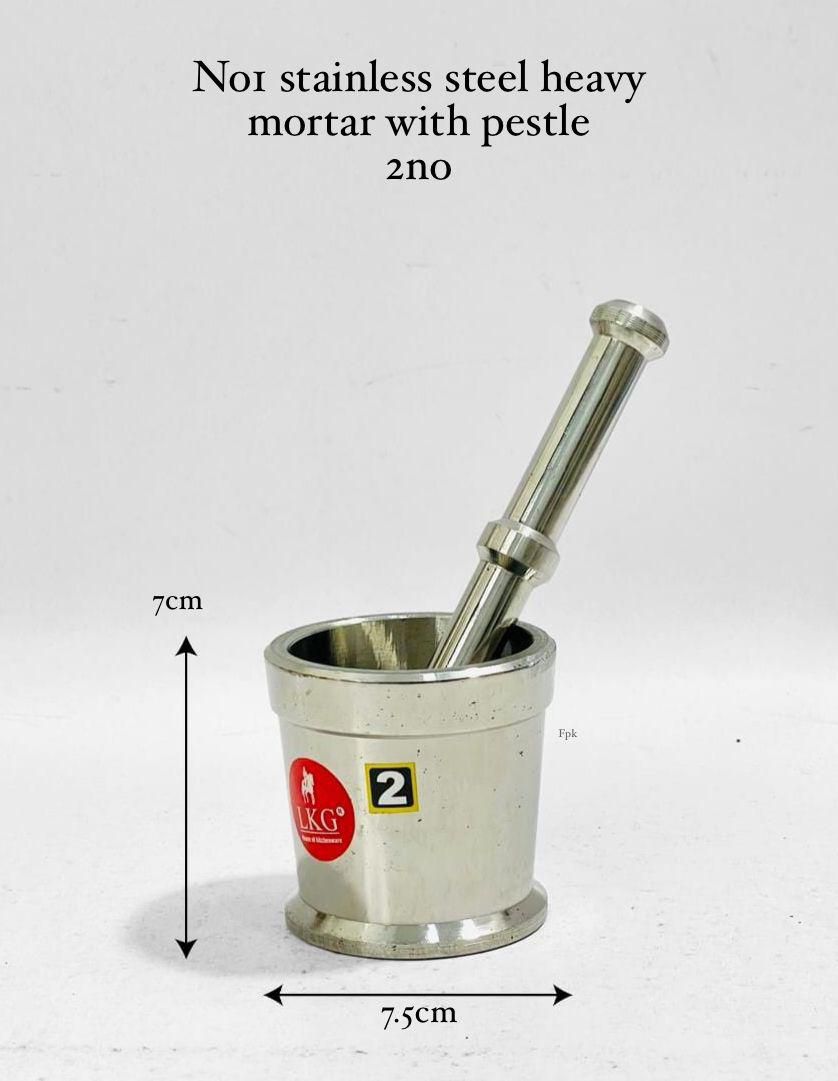 Stainless Steel Heavy mortar with pestle | Daraz.lk