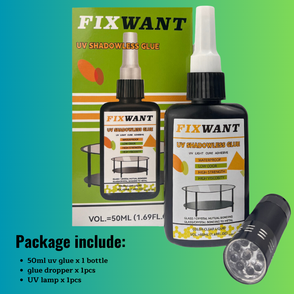 FIXWANT UV Shadowless Glue UV Bonding &Welding Glue Kit Bonding UV Glue ...