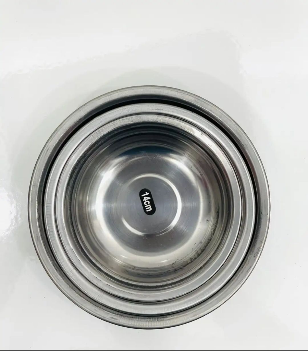 Stainless Steel Curry Bowl 3 Pieces Set Good Quality Multipurpose ...