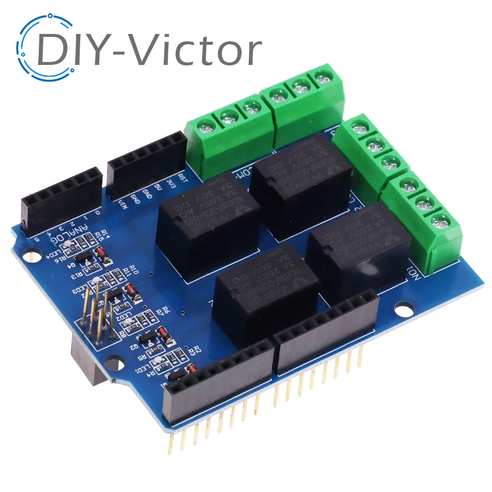 5V 4 Channel Relay Shield Module for Arduino UNO R3 Mega2560 Electronic ...