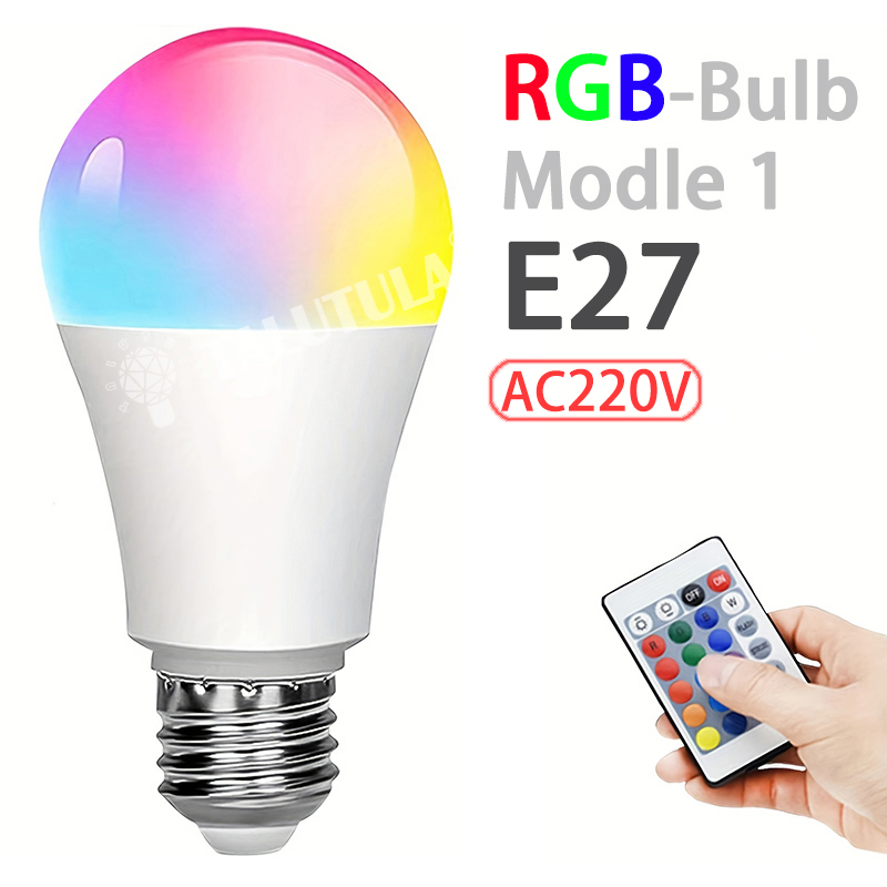 16 Colors RGB Bulb LED Multicolor Bulb E27 Base 220V Household Lighting ...