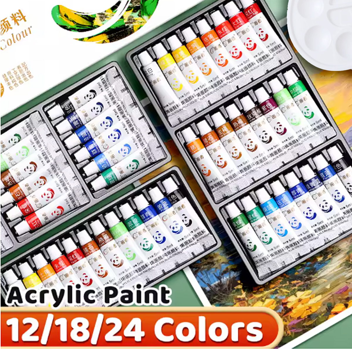 Acrylic Paint Set of 5ml Bottles,Non Toxic Acrylic Paint No Fading ,for ...