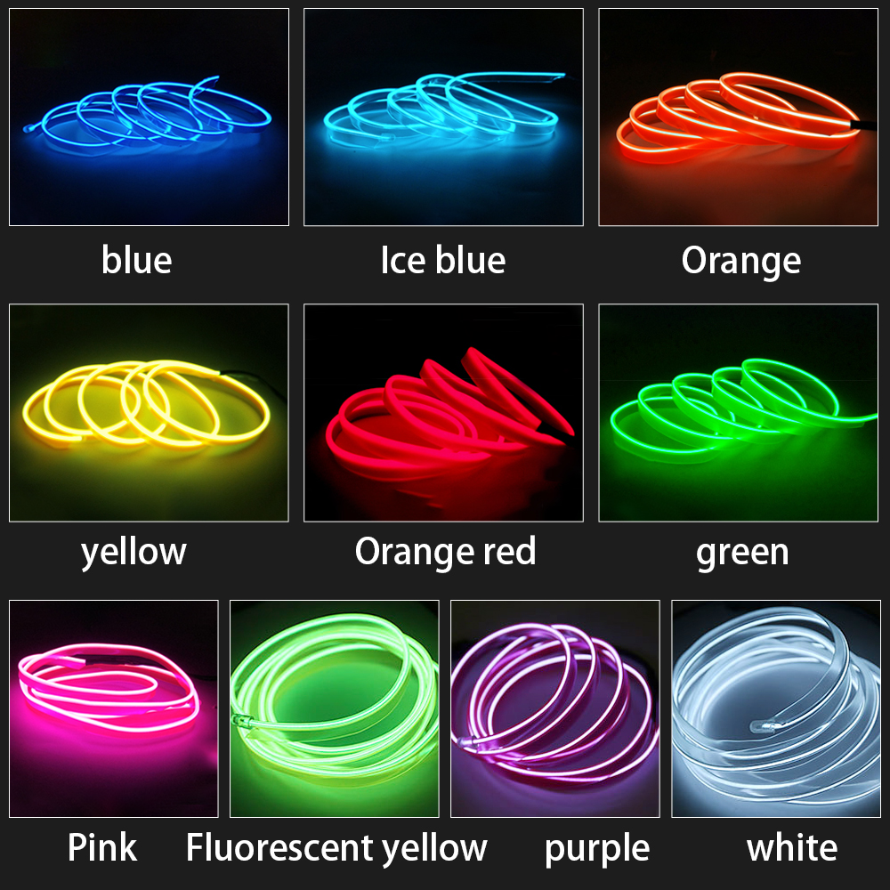 1M 3M 5M car EL Wire led strip Atmosphere light for DIY flexible AUTO ...