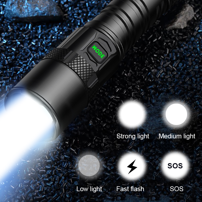 Super XHP199 Most Powerful LED Flashlight Rechargeable LED Torch Light ...