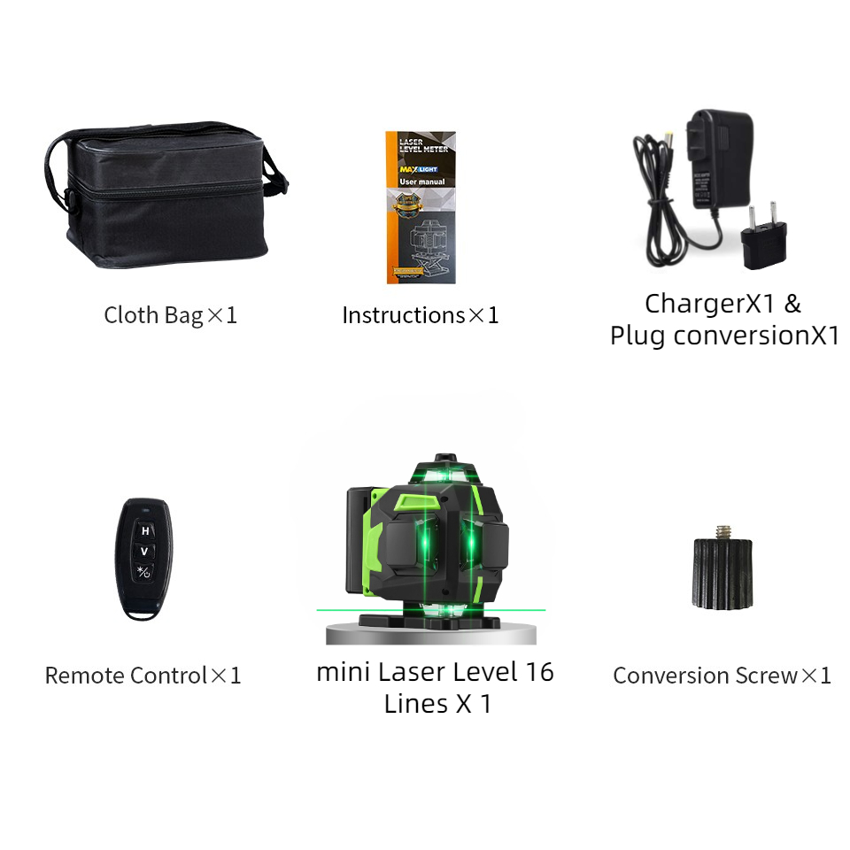 nivel a Laser Level mini 16 Lines Laser profesional 360 Horizontal ...