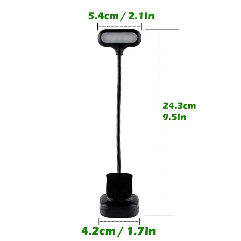 Mini LED Book Night Light Adjustable Clip-On Desk Lamp Battery Powered ...