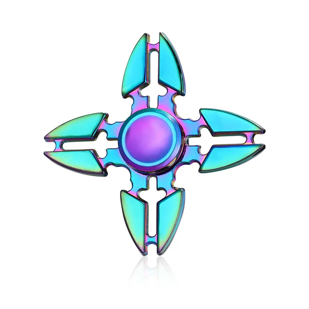 Metal Rainbow Fidget Spinner Colorful EDC Hand Spinner Anti-Anxiety Toy ...