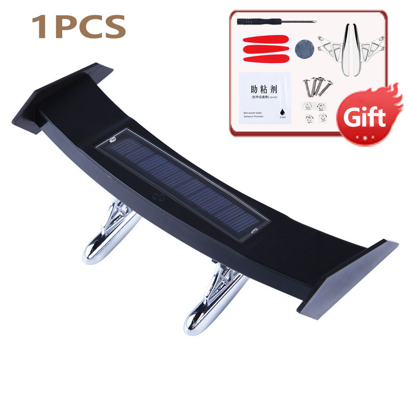 Mini Solar Car Rear Spoiler Tail Light Universal 12V LED Flashing ...