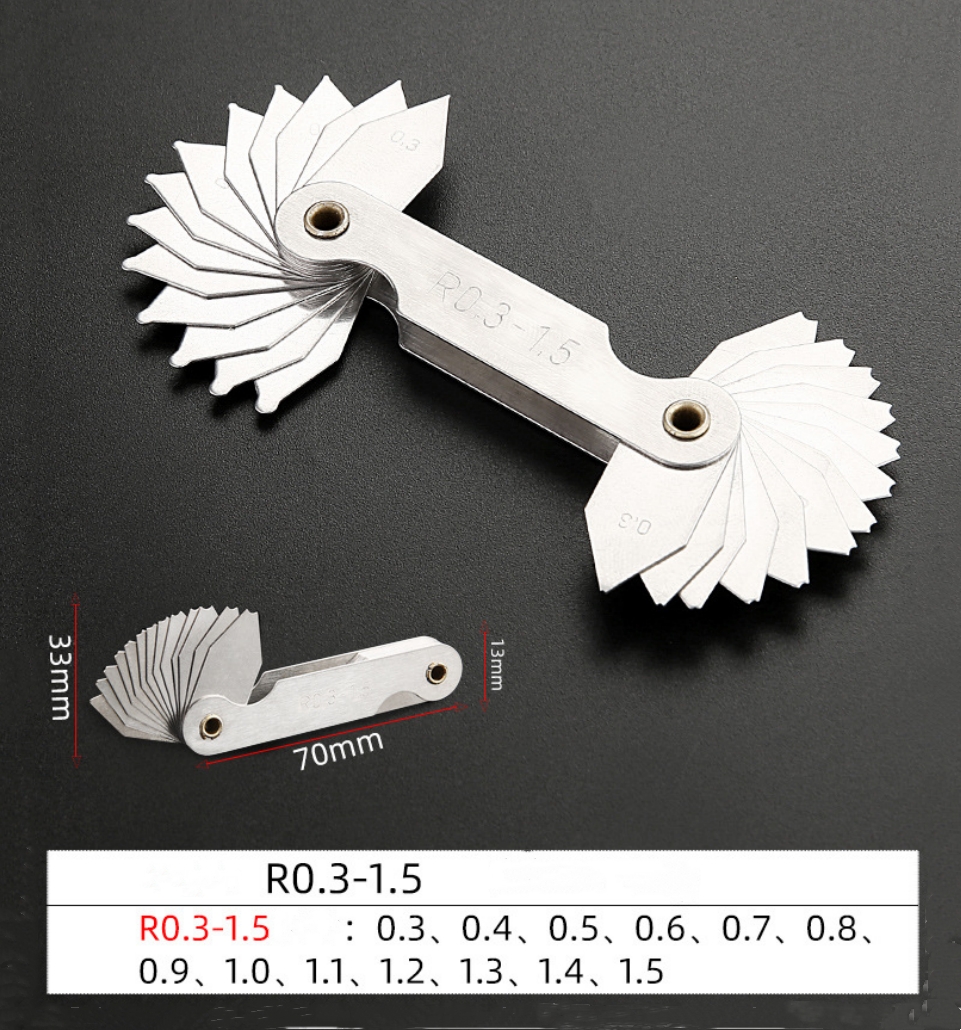 Measuring tool for radius gauge 0.3-7mm High-precision R-gauge R7.5 ...