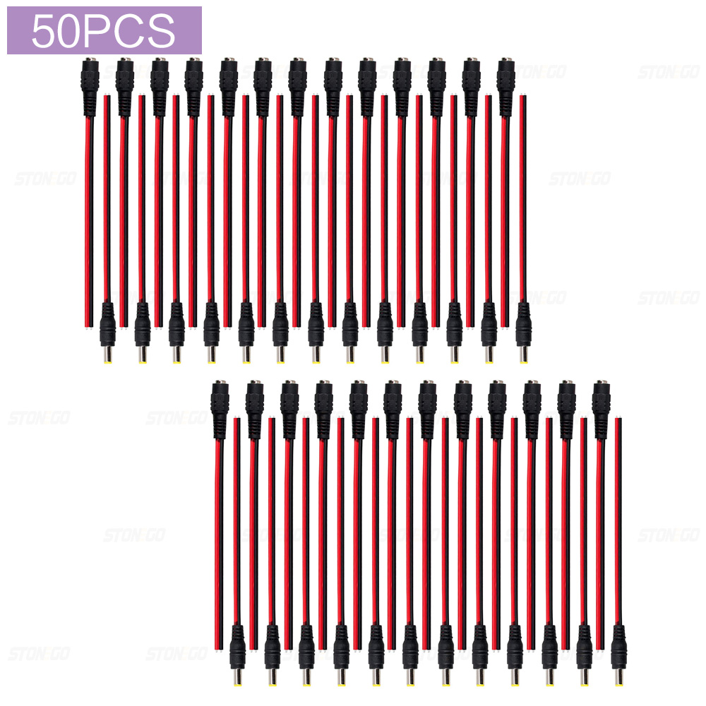 STONEGO 10/20/50PCS 12V Dc Connectors Male Female Jack Cable Wire Line ...