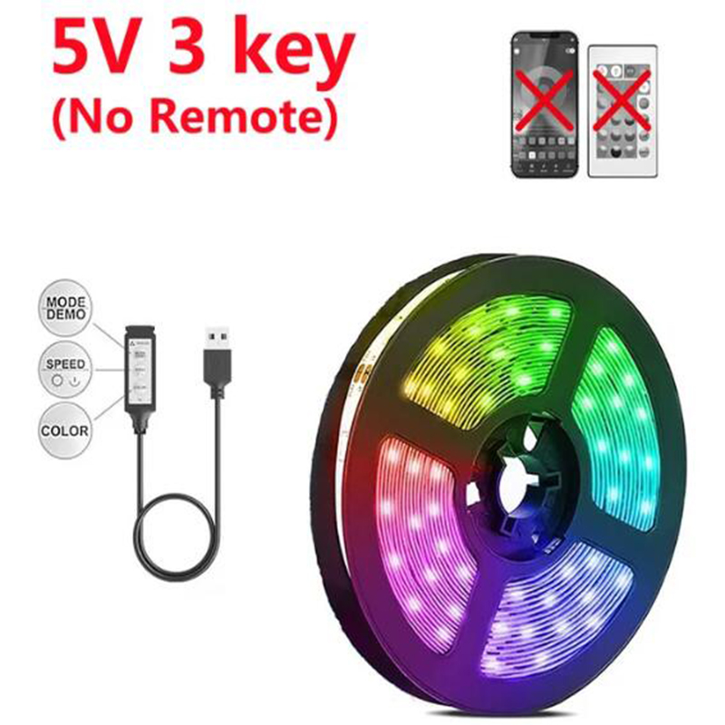 USB LED Strip Light 2835 RGB LED Lights 5V Bluetooth Flexible Ribbon ...