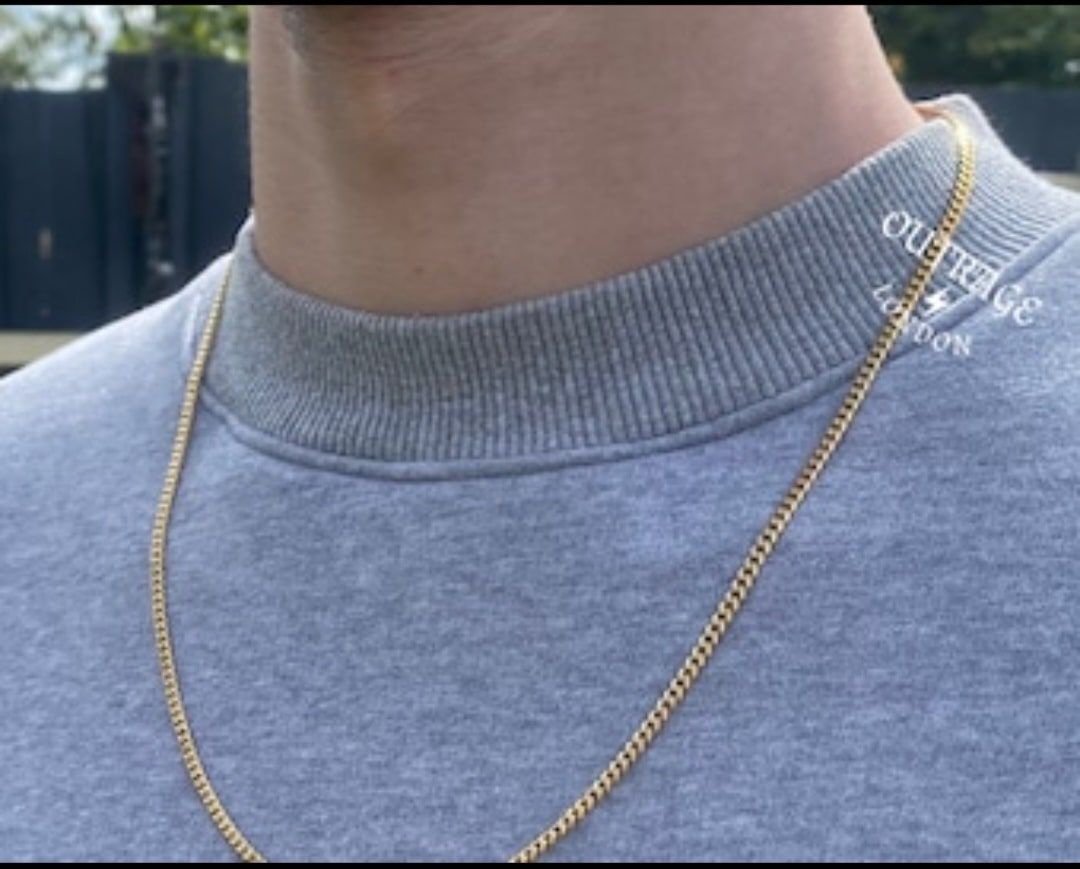 2mm Wide Stainless Steel Link Chain Necklace for Men and Women Silver ...