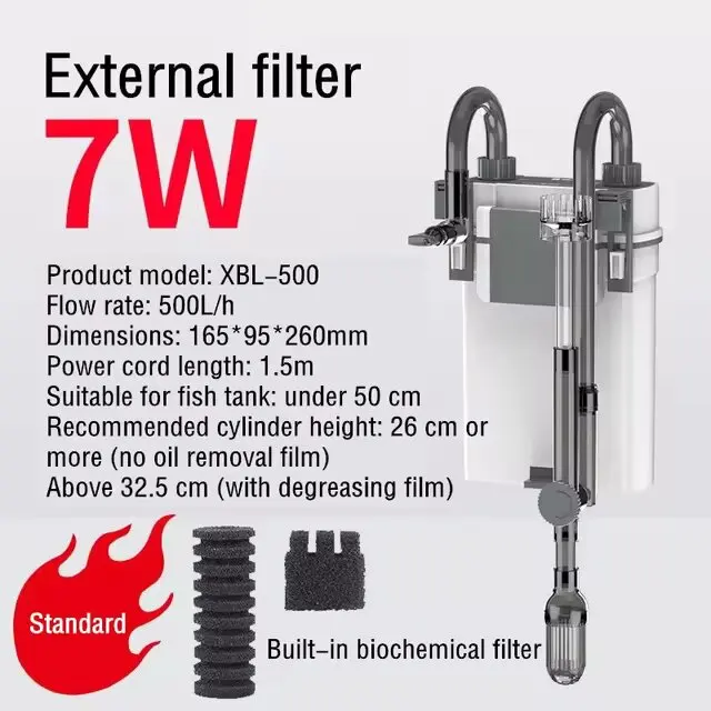 Wall-mounted Fish Tank Waterfall Filter Aquarium External Hanging Water ...